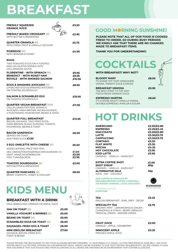 Menu – The Quarter