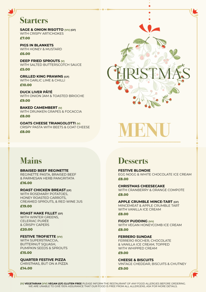 Menu – The Quarter