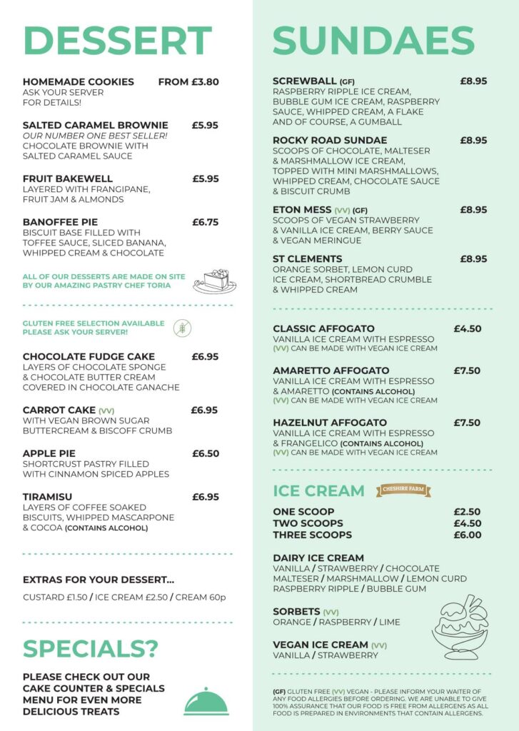 Menu – The Quarter