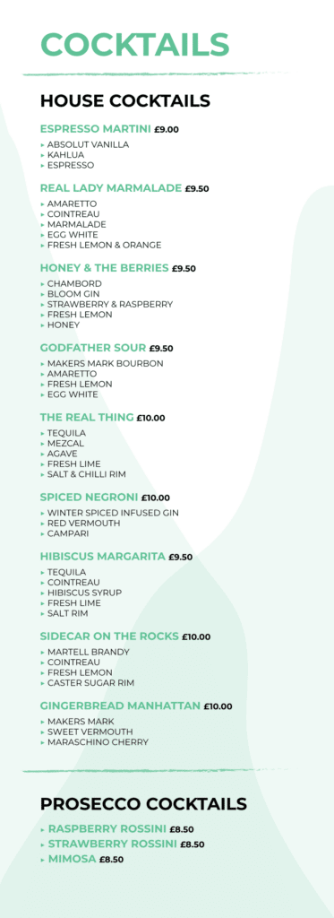 Menu – The Quarter