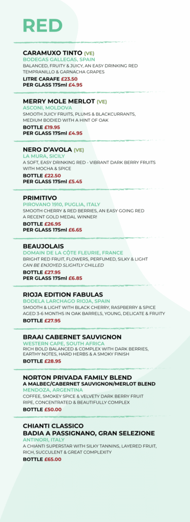 Menu – The Quarter