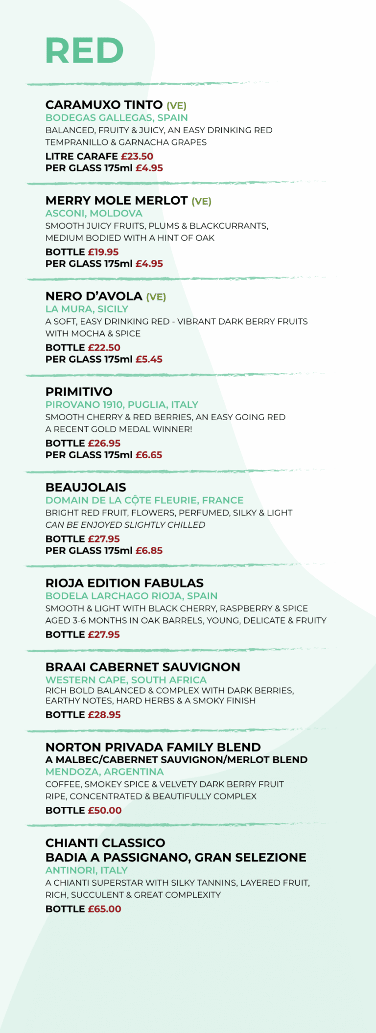 Menu – The Quarter