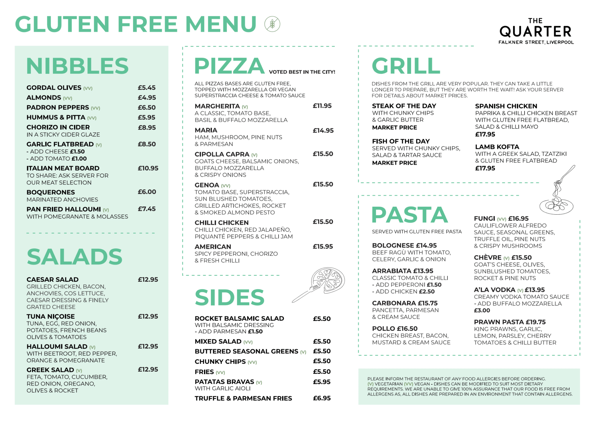 Menu – The Quarter