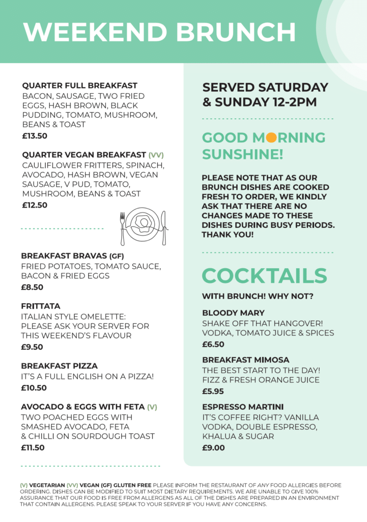 Menu – The Quarter