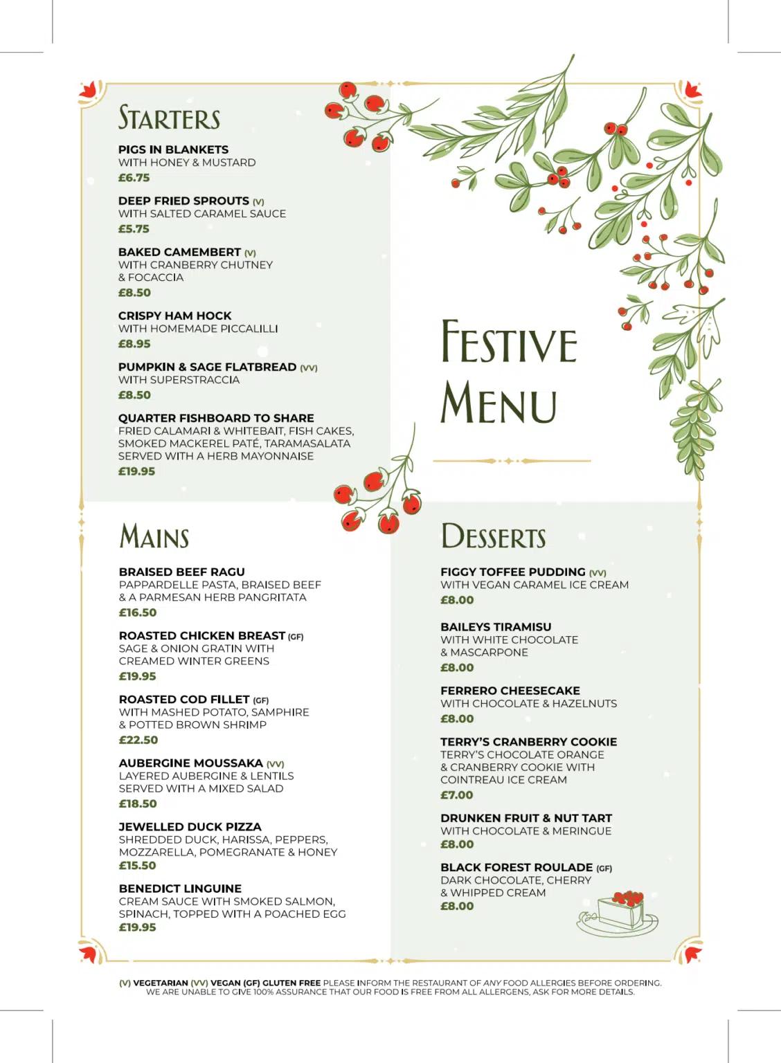 Menu – The Quarter