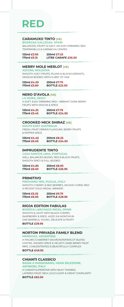 Menu – The Quarter