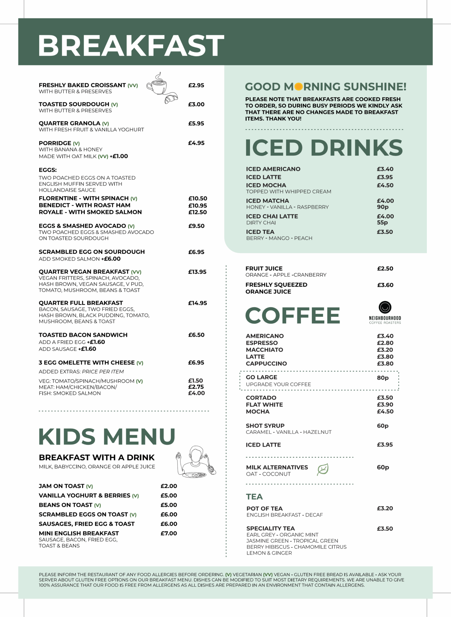 Menu – The Quarter